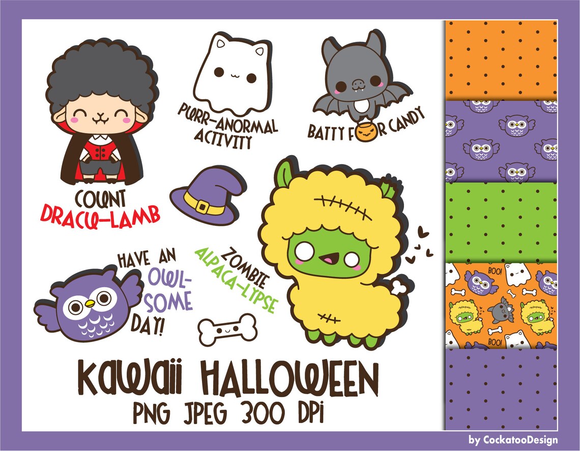 Kawaii Halloween Clip Art Halloween Pun Clipart Cute - Etsy