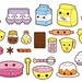 Kawaii Baking Clipart, Kawaii Cooking Clipart, Kawaii Groceries Clip ...