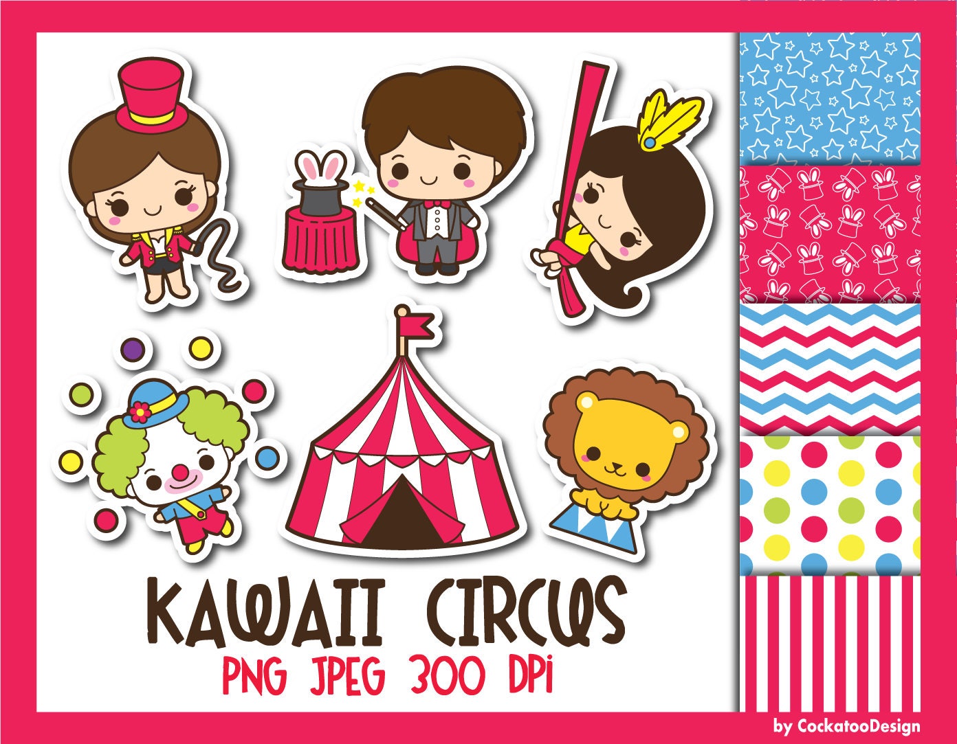 Kawaii Circus Clip Art Kawaii Circus Clipart Kawaii Clown - Etsy Hong Kong