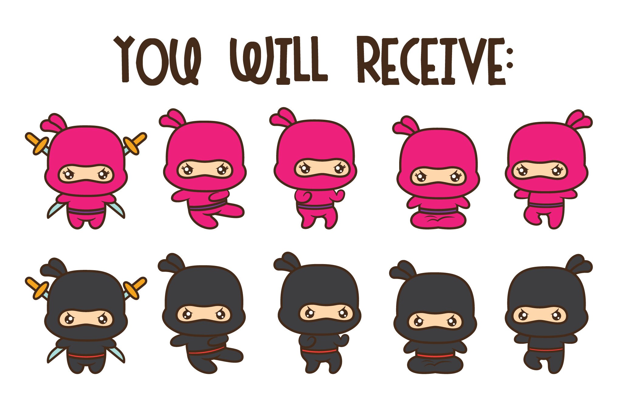 Ninja clipart kawaii ninja clipart ninja clip art ninja | Etsy