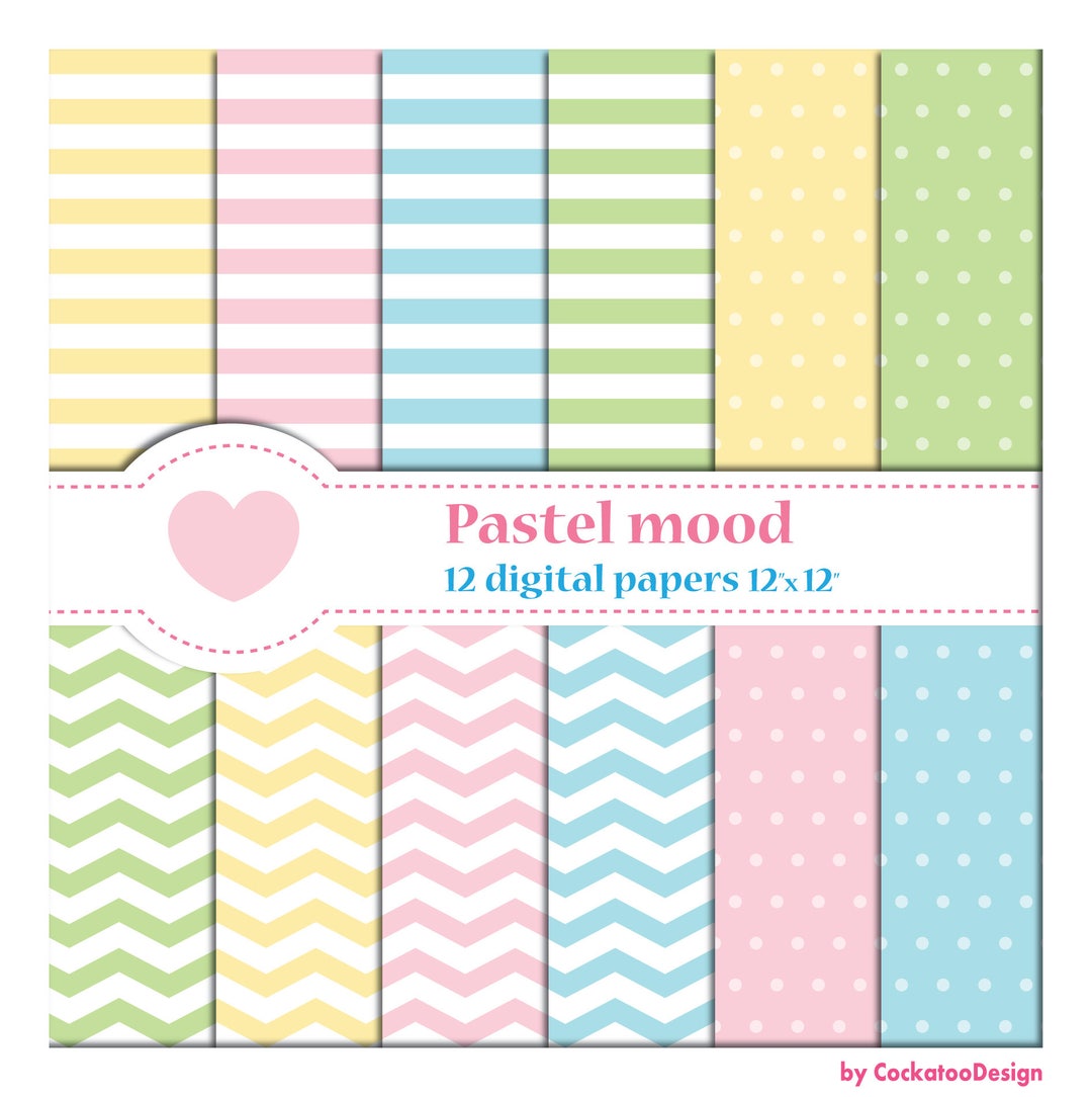 Pastel Digital Papers, Easter Digital Papers, Geometric Digital Papers ...