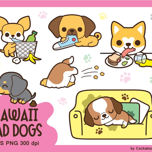 Cute Dog Clipart - Etsy