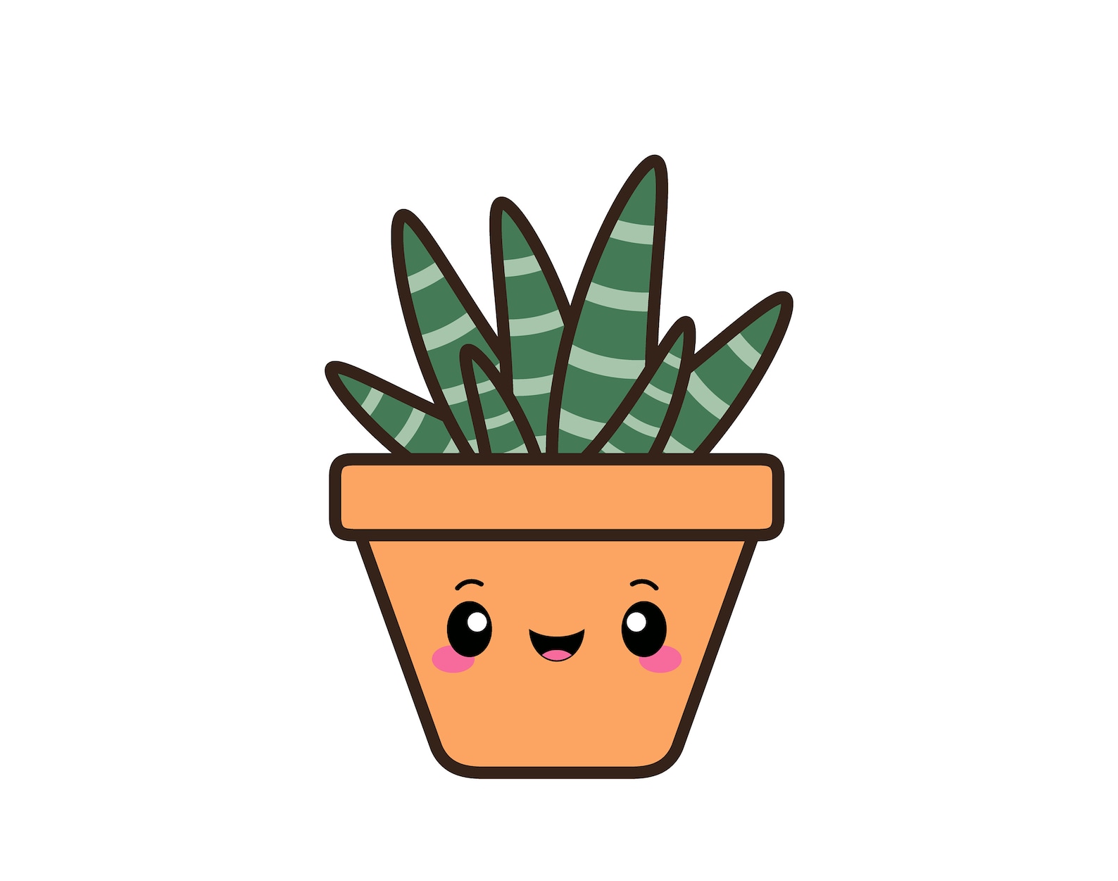 Cute Succulent Clipart, Succulent Aquarium Clipart, Kawaii Cactus ...