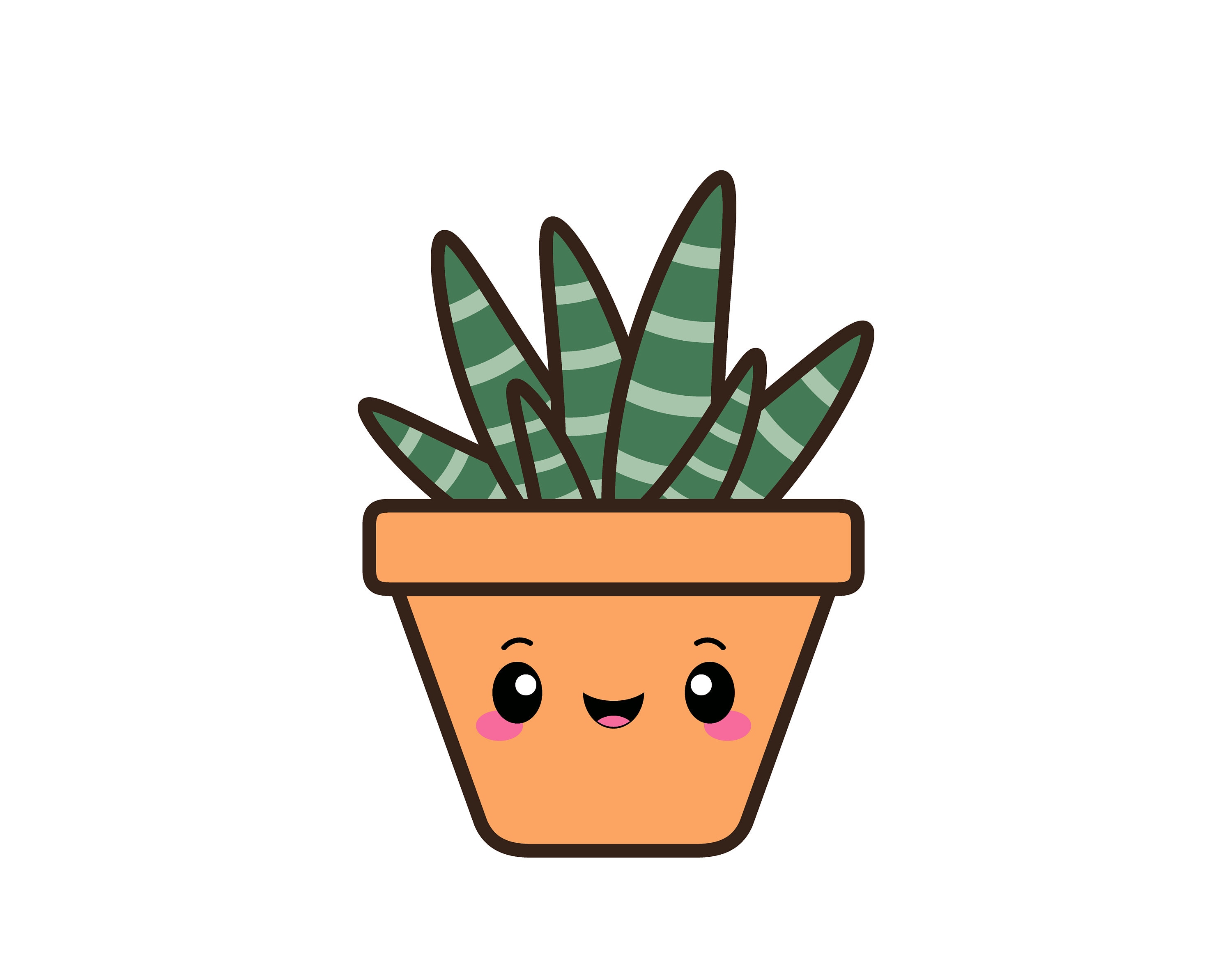 Cute Succulent Clipart, Succulent Aquarium Clipart, Kawaii Cactus ...