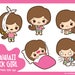 Kawaii Girl Clip Art, Cute Girl Clipart, Sick Girl Clipart, ,ill Girl ...