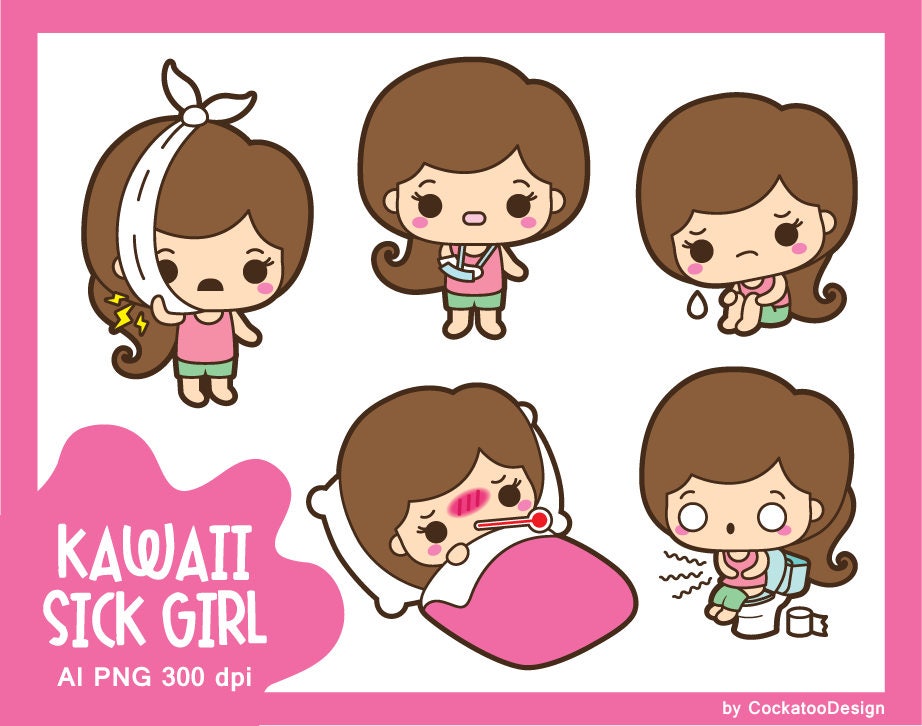 Sick Little Girl Clipart