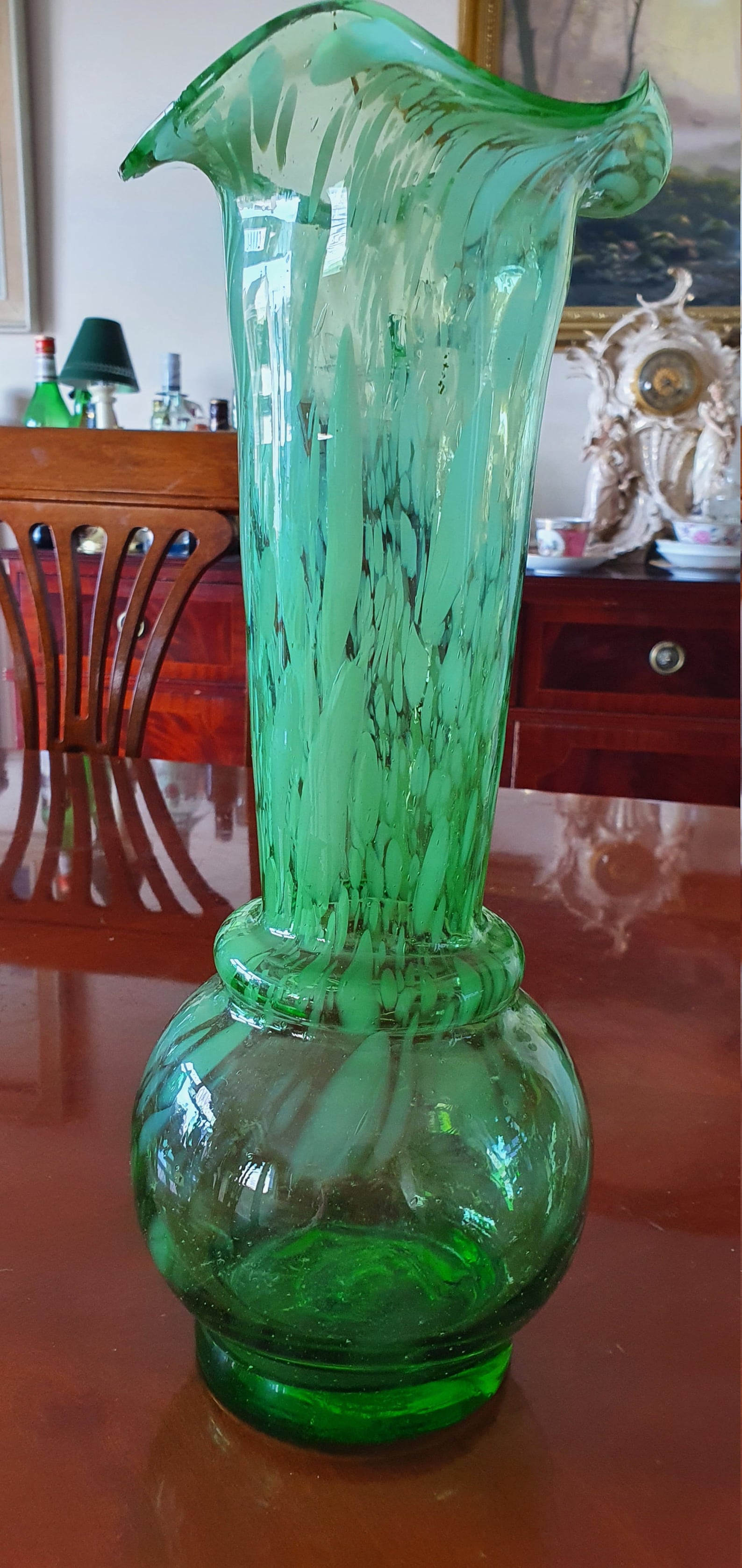 OUTSTANDING Victorian STOURBRIDGE Glass Vase C1890 14" (35.5cms) TALL ...