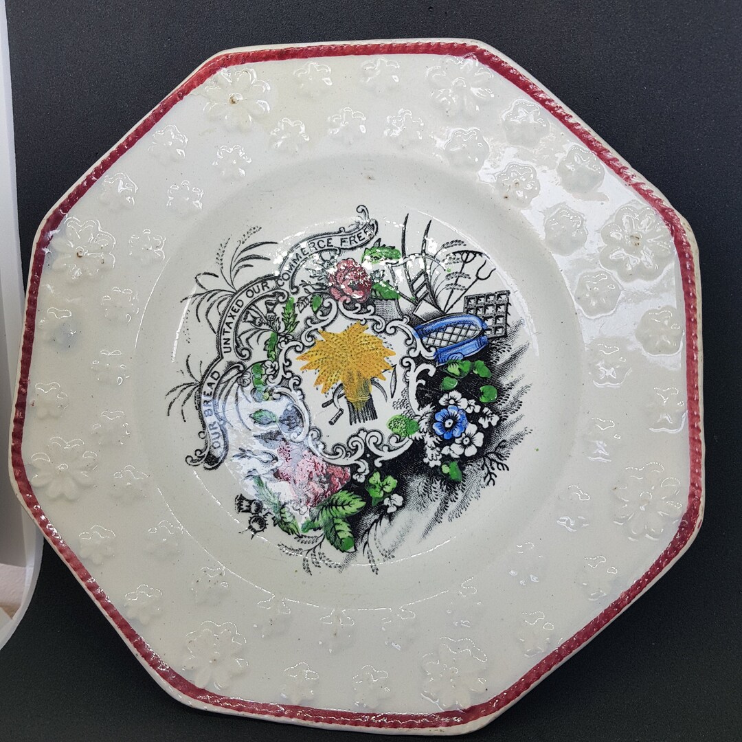 Lovely 1848 CORN LAW Child's Plate, Commemorating Repeal of Corn Laws ...