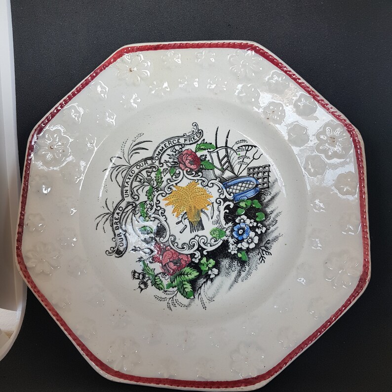 Lovely 1848 CORN LAW Child's Plate, Commemorating Repeal of Corn Laws ...