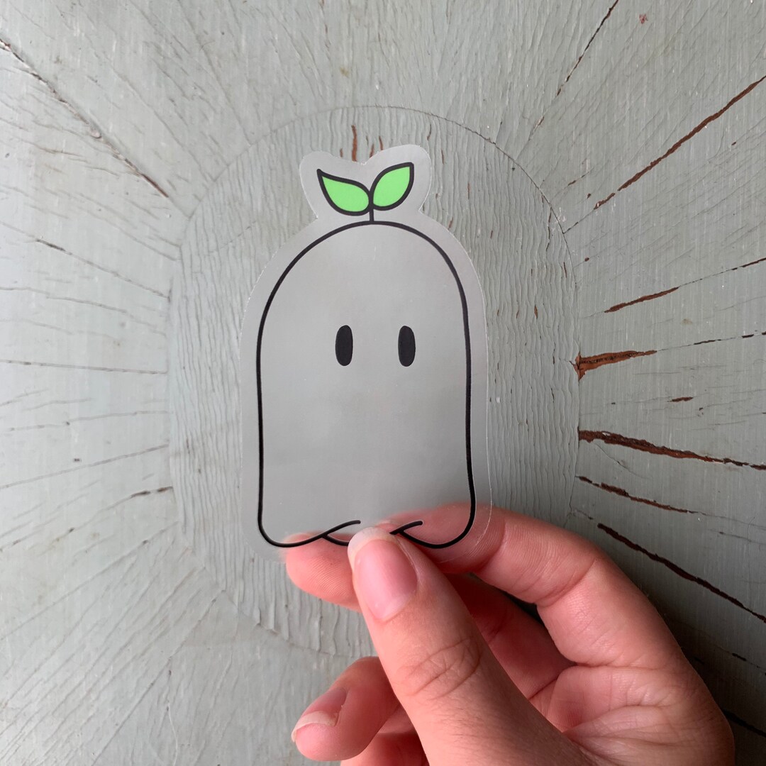 Little Ghost Sticker, Clear or White Vinyl Sticker - Etsy