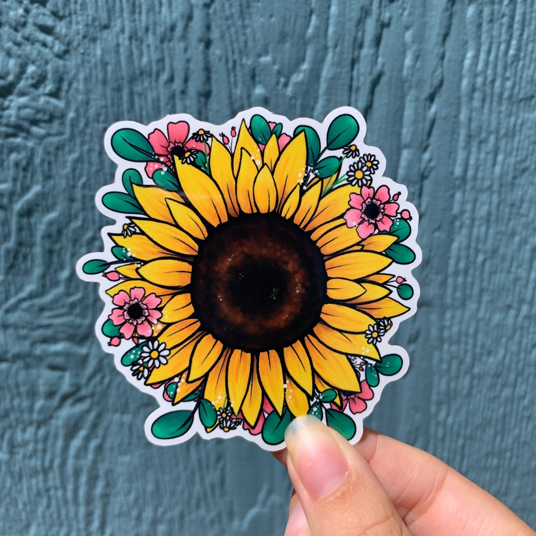 Sunflower & Friends Vinyl Sticker - Etsy