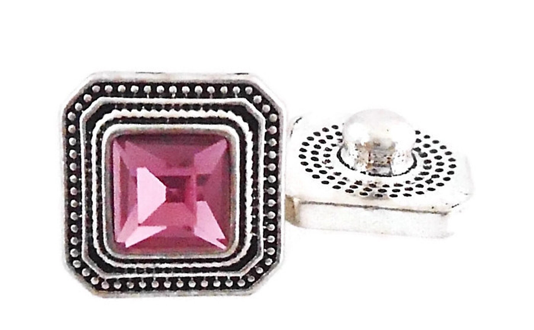Pink Square Mini Snaps Jewelry,12mm Petite Snap Charm,fits Magnolia and ...