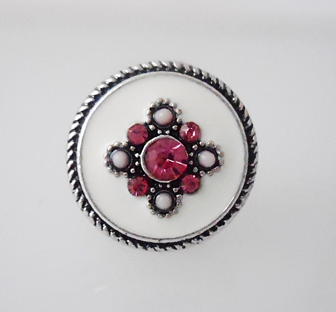 Snap Button Jewelry Crystal Pink Snap Charmfits on Ginger - Etsy