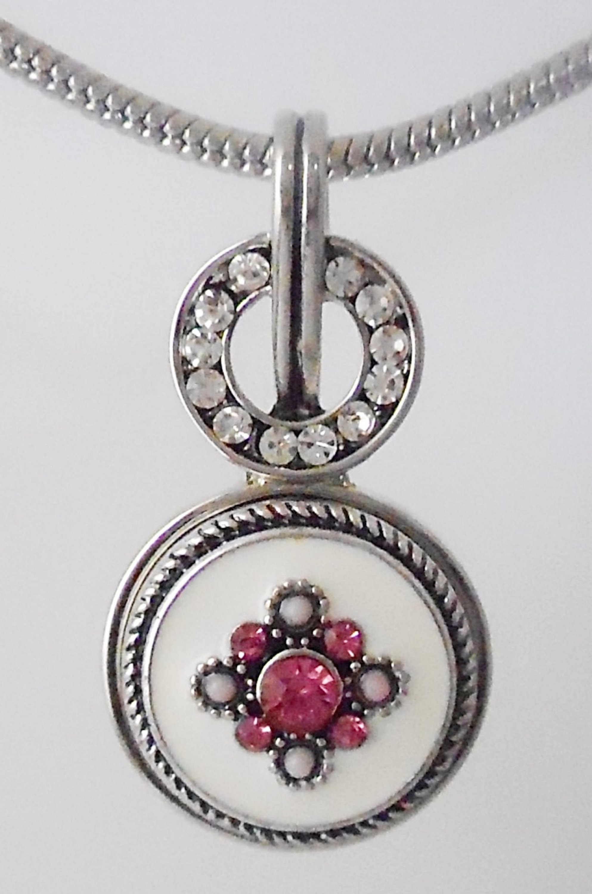 Snap Button Jewelry, Crystal Pink Snap Charm,fits on Ginger Snaps ...