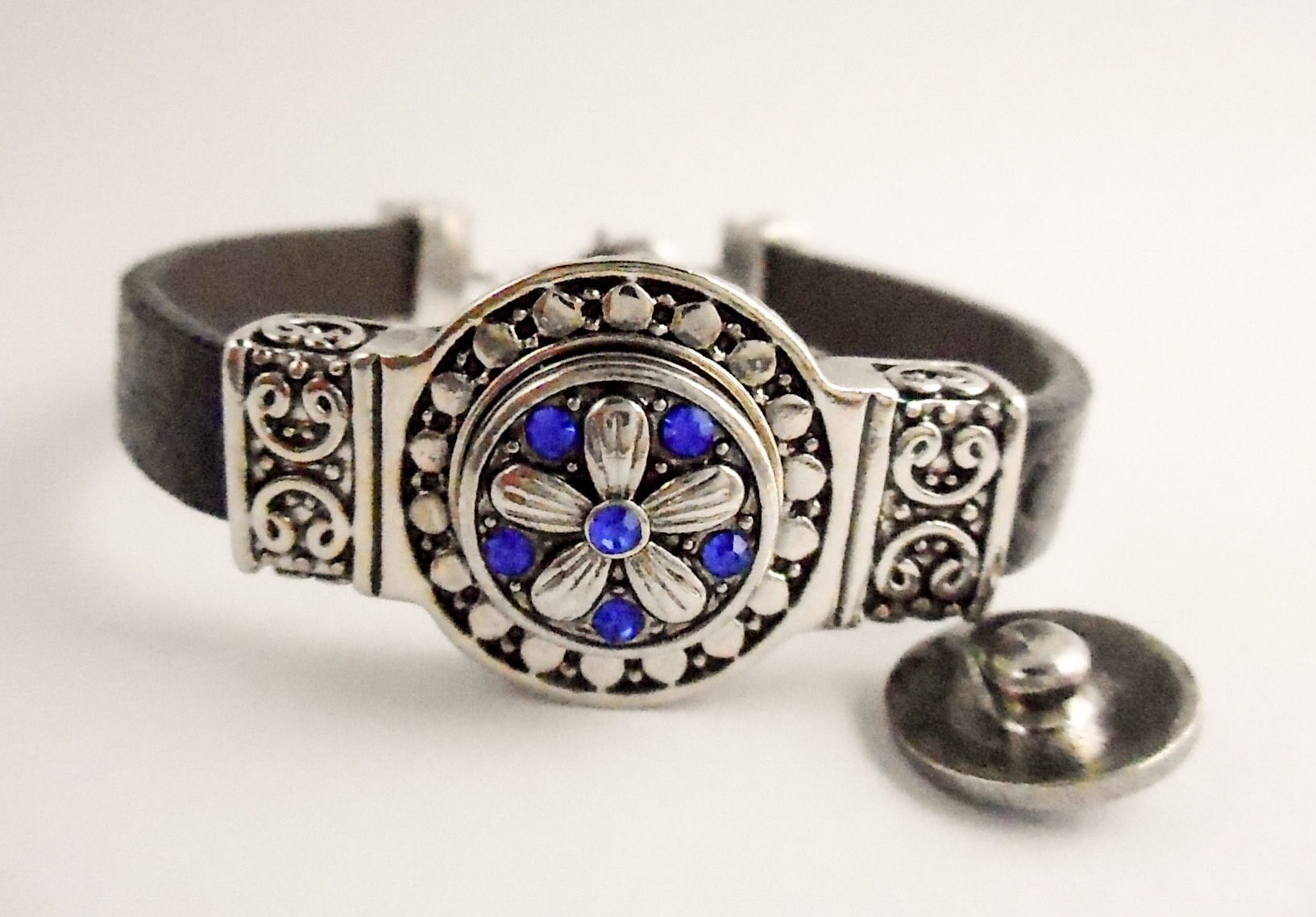 12mm Mini Snap, Blue Flower Petals,mini Snaps Jewelry,compatible W ...