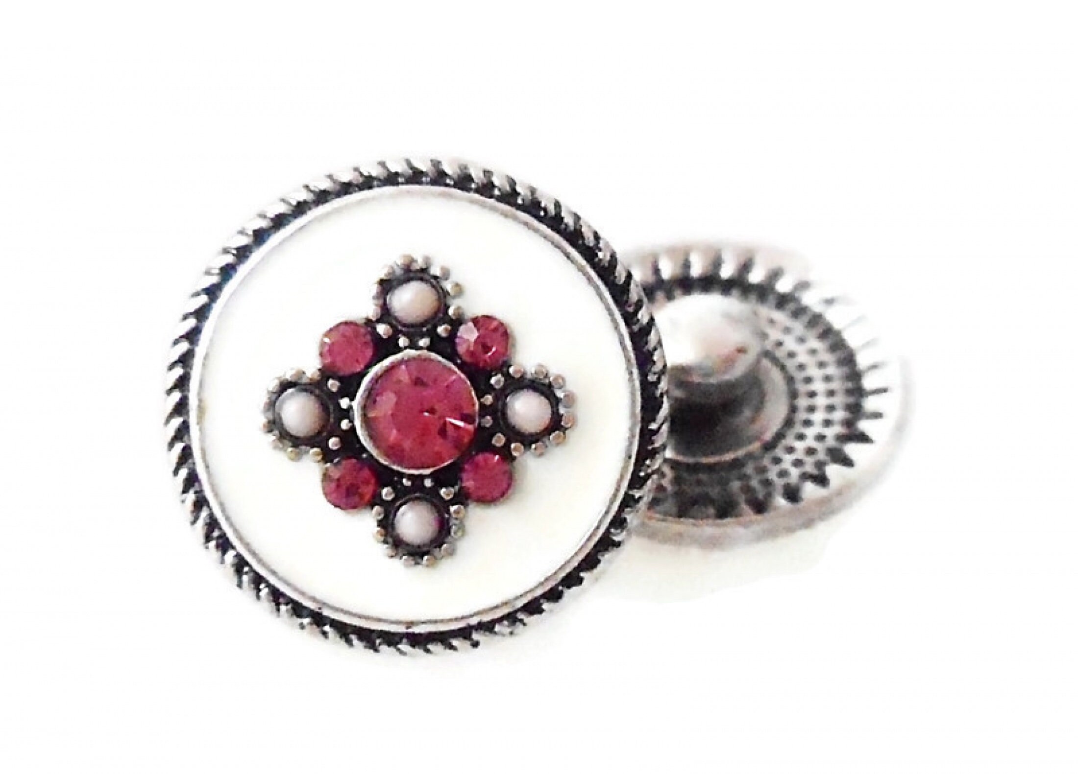 Snap Button Jewelry, Crystal Pink Snap Charm,fits on Ginger Snaps ...
