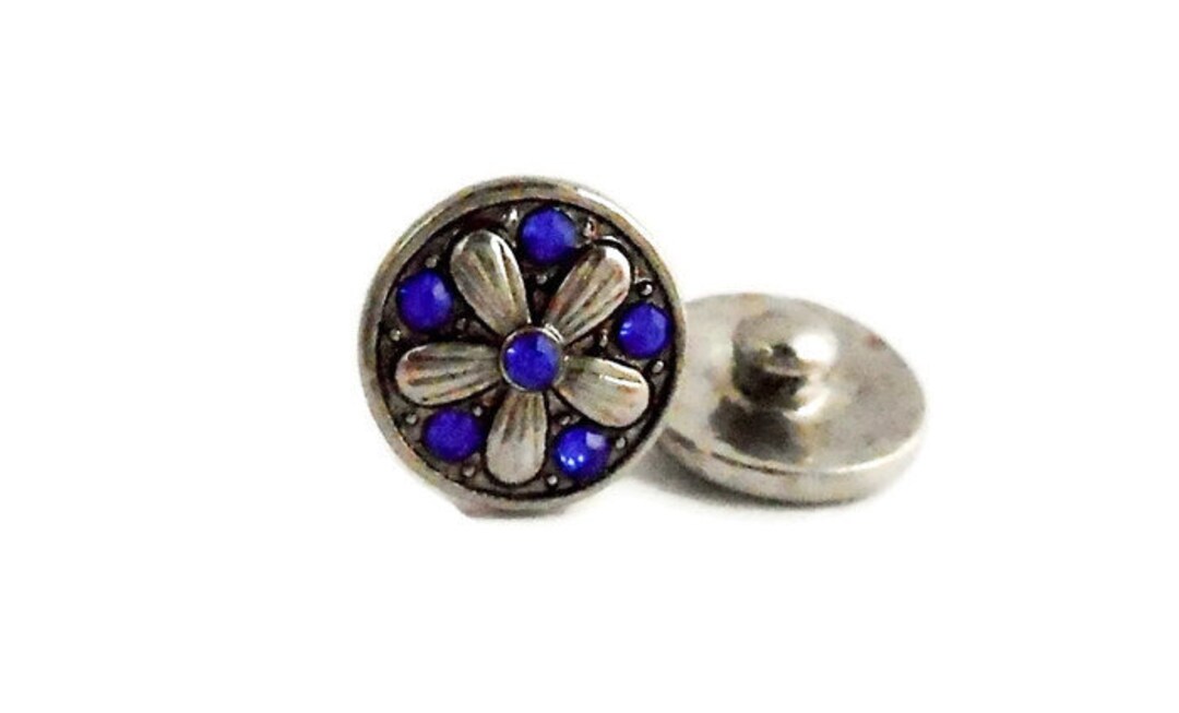 12mm Mini Snap, Blue Flower Petals,mini Snaps Jewelry,compatible W ...