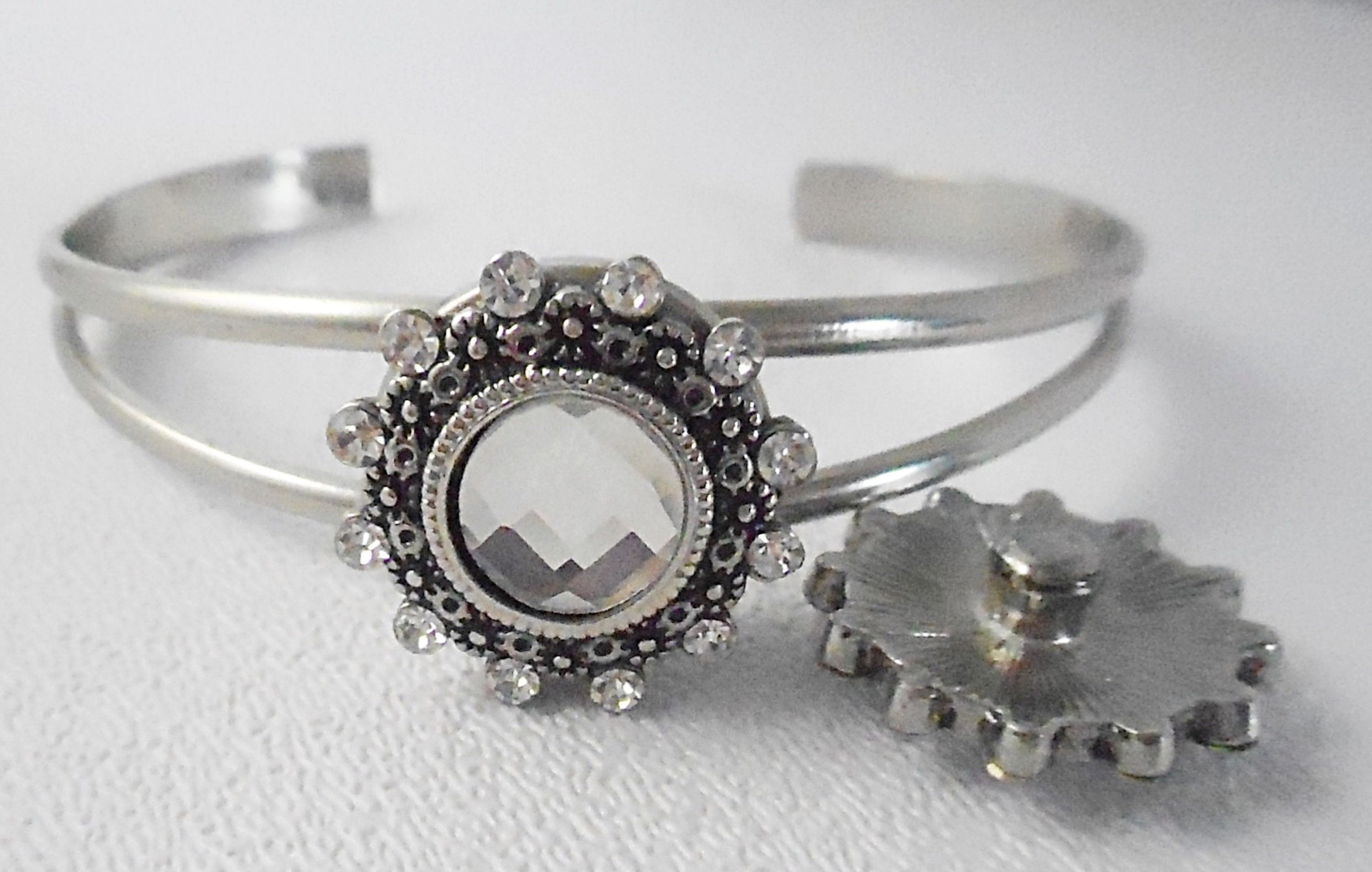 Snap Button Jewelry, Crystal Moon Snap Charm,fits on Ginger Snaps ...