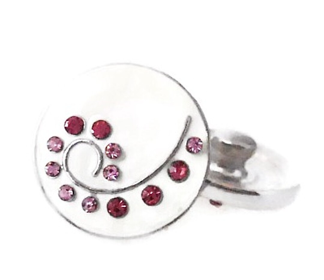 Snap button jewelry,Pink Curl Crystal,snap charm,fits on Ginger snaps ...