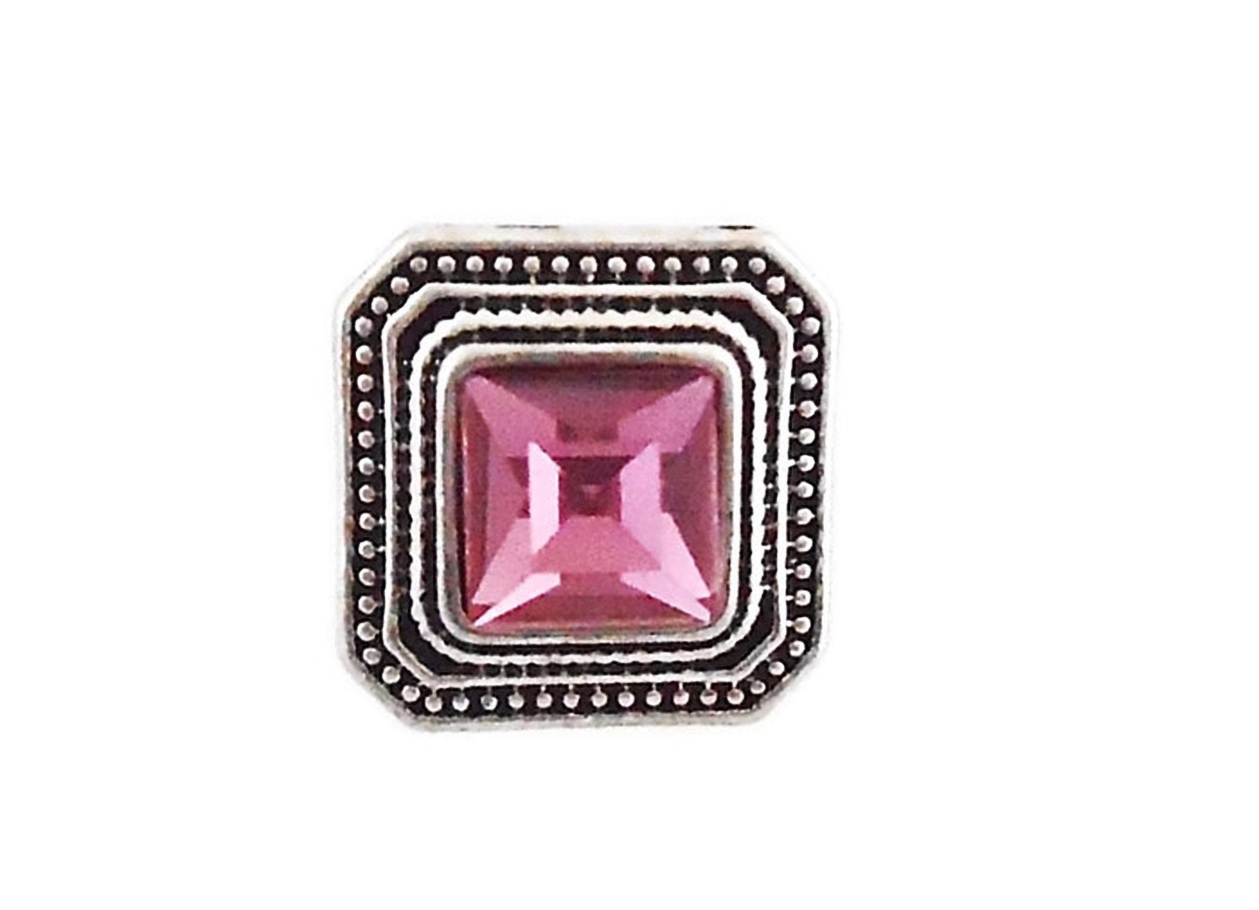 Pink Square Mini Snaps Jewelry,12mm Petite Snap Charm,fits Magnolia and ...