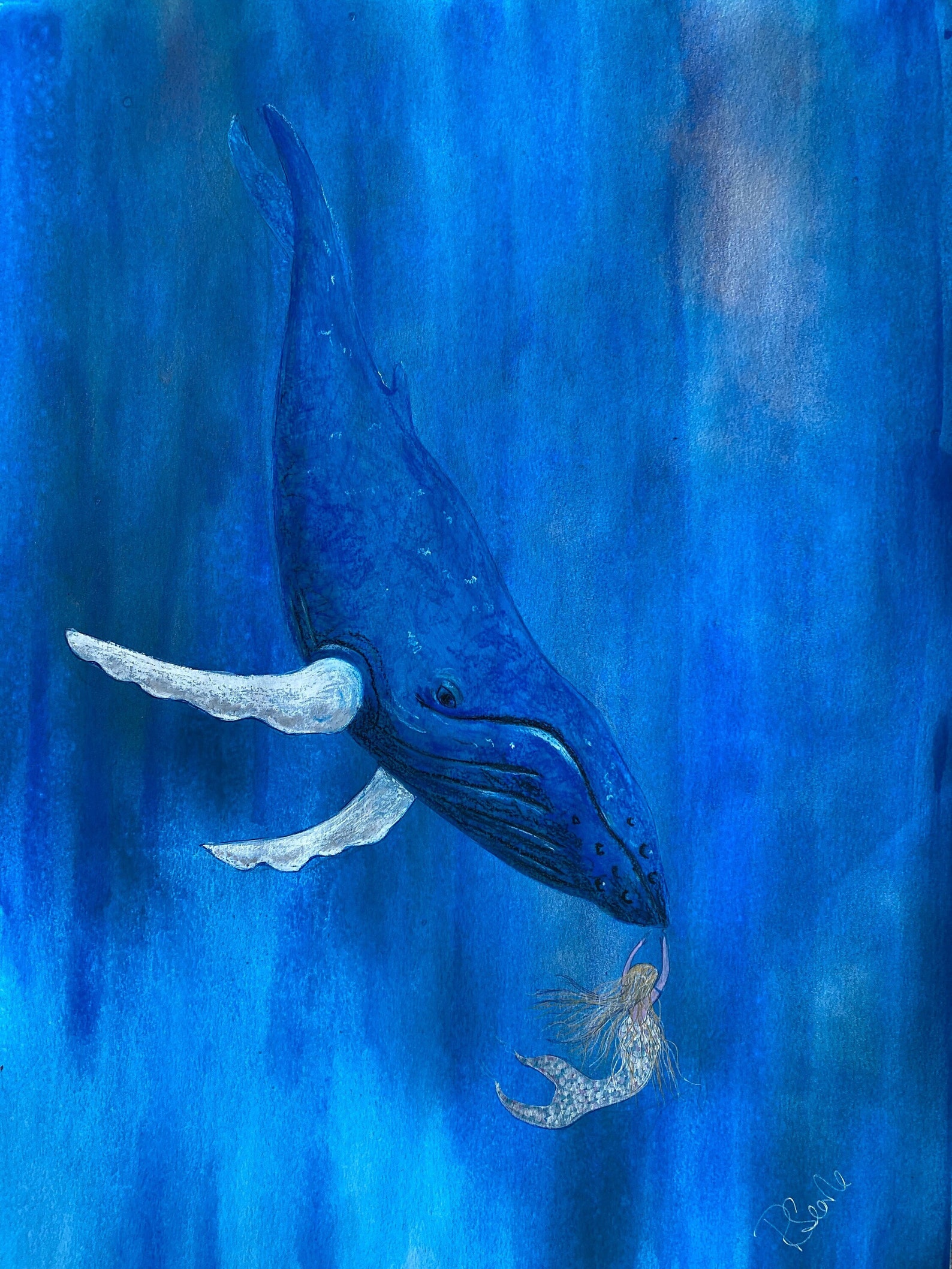 The Whale and the Mermaid - Etsy