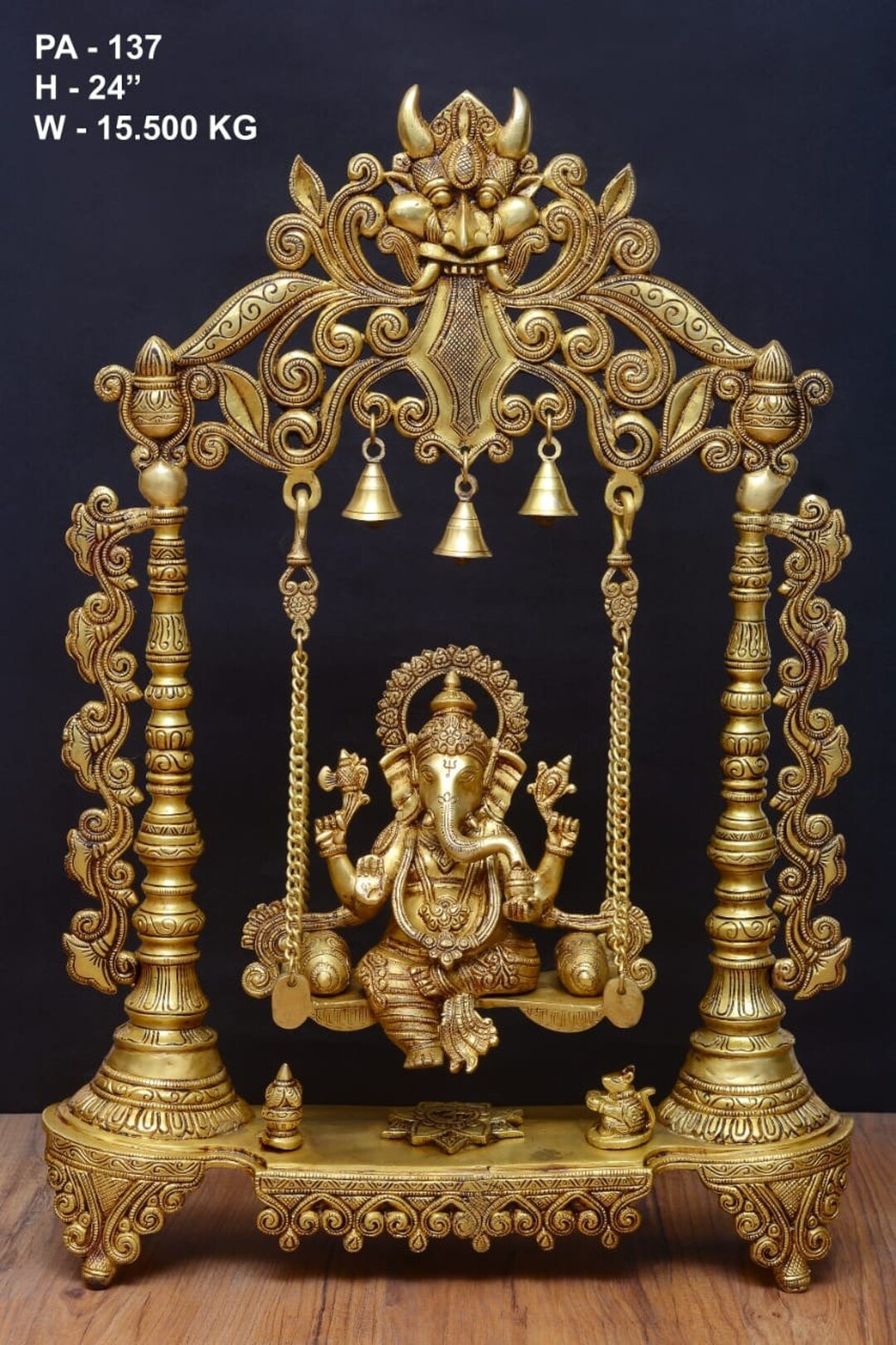 Brass Ganesha Statue on Swing,lord Ganesh Idol,hindu God of Good Luck ...