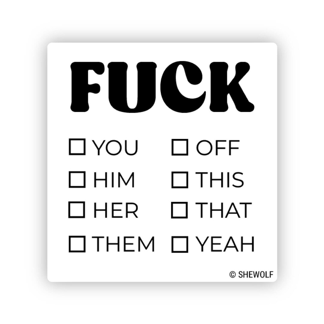 Fuck Checklist Sticker Personalized Sweary Cursing Decal Etsy