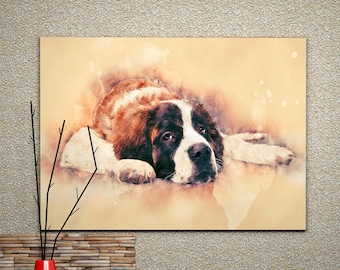 St bernard painting | Etsy