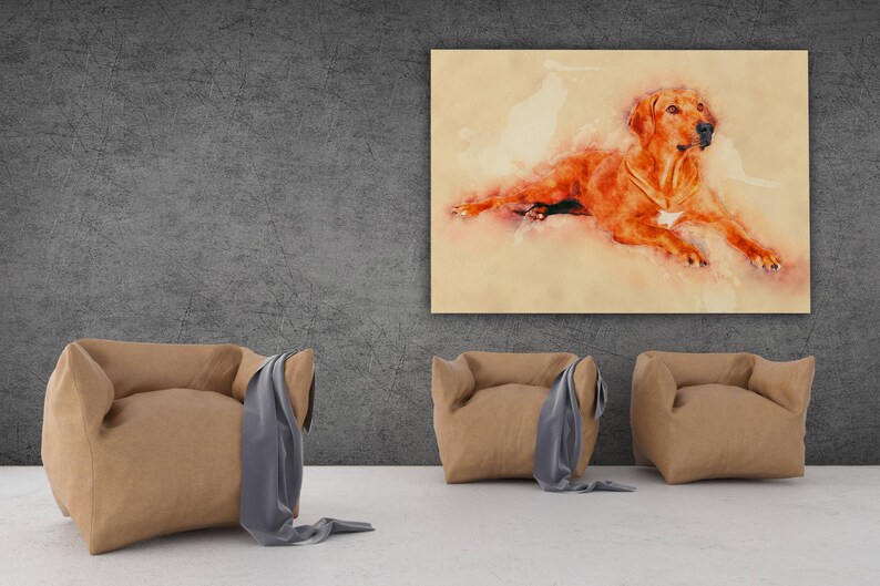 Rhodesian Ridgeback Art Print Big Dog Portrait Custom Dog - Etsy