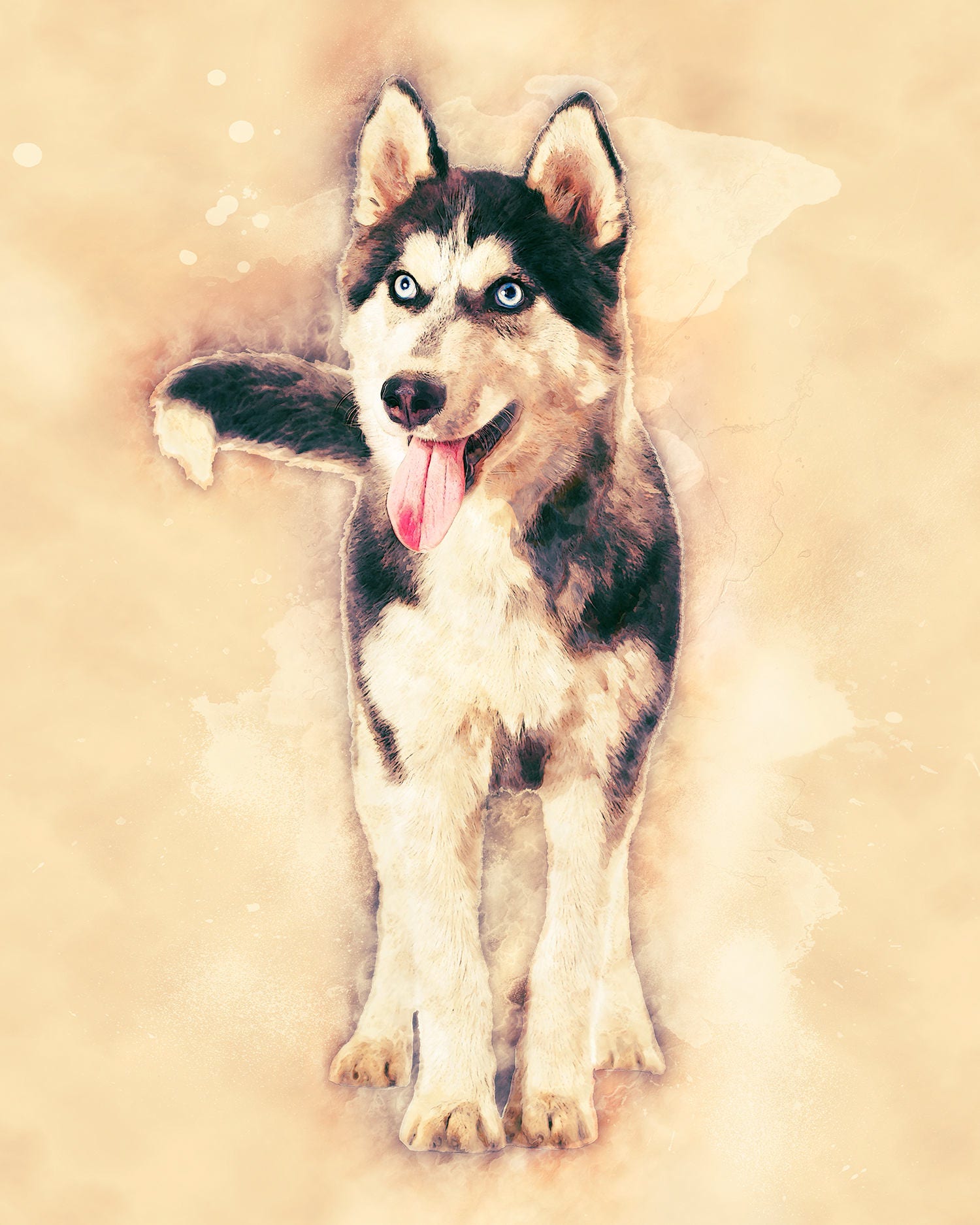 Siberian Husky Art Siberian Husky Dog Art Print Watercolor | Etsy