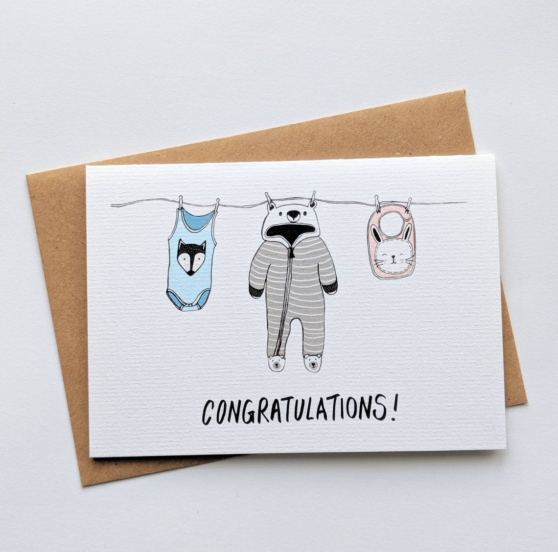 New Baby Card, Newborn Card, New Arrival Card, Congratulations, Baby ...