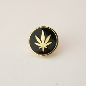 Marijuana Enamel Pin - Gold Cannabis Pins - Weed Accessories - Pin ...