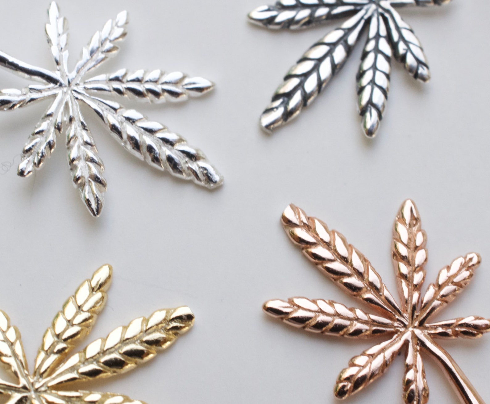 Tiny Cannabis Charm Necklace Mini Marijuana Leaf Necklace - Etsy