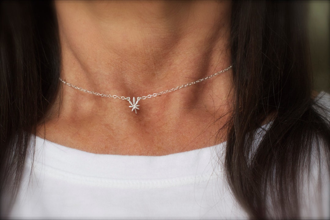 Tiny Cannabis Charm Necklace - Mini Marijuana Leaf Necklace - 420 ...