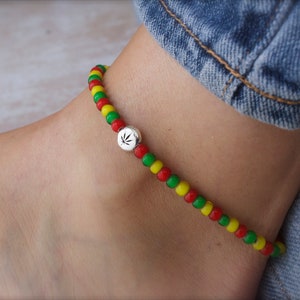 Rasta Anklet - Rasta Man - Rasta Girl - Rasta Gifts - Reggae Ankle ...
