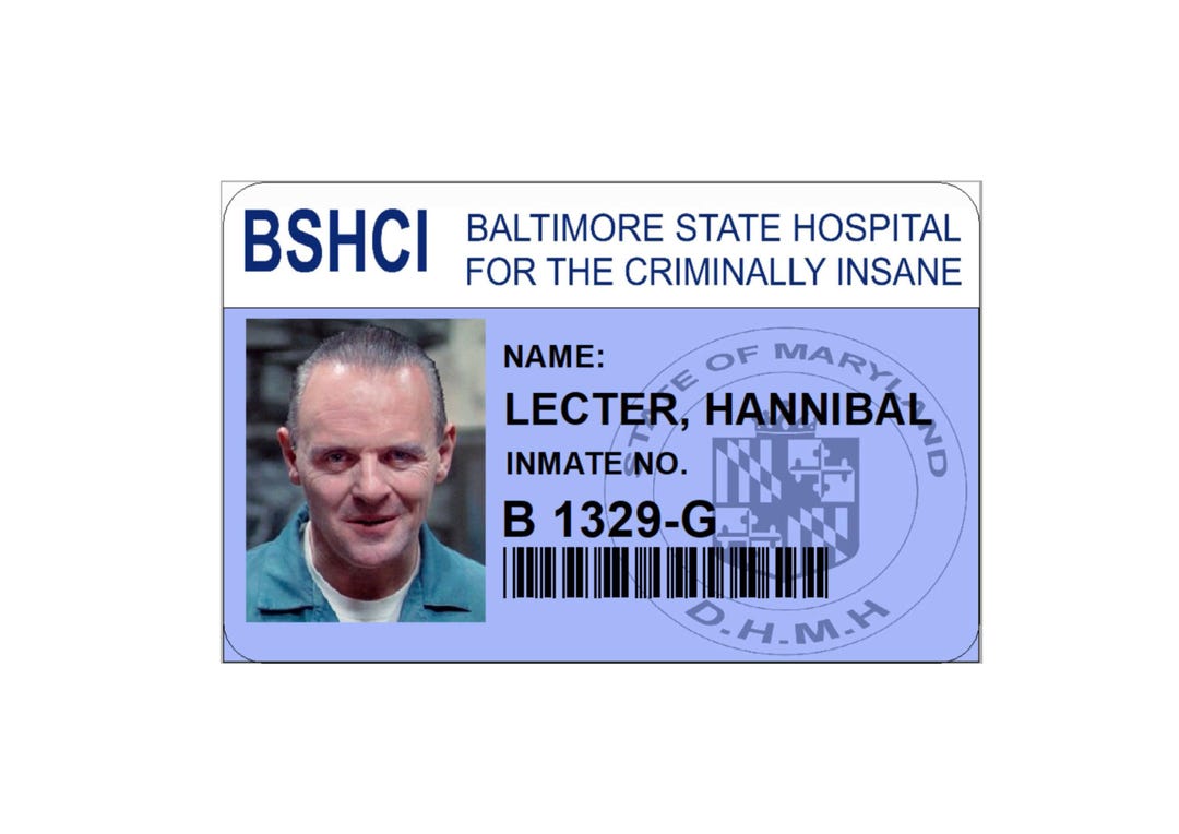 Movie Prop - ID Card - Hannibal Lecter - Etsy