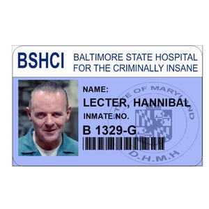 Movie Prop - ID Card - Hannibal Lecter - Etsy