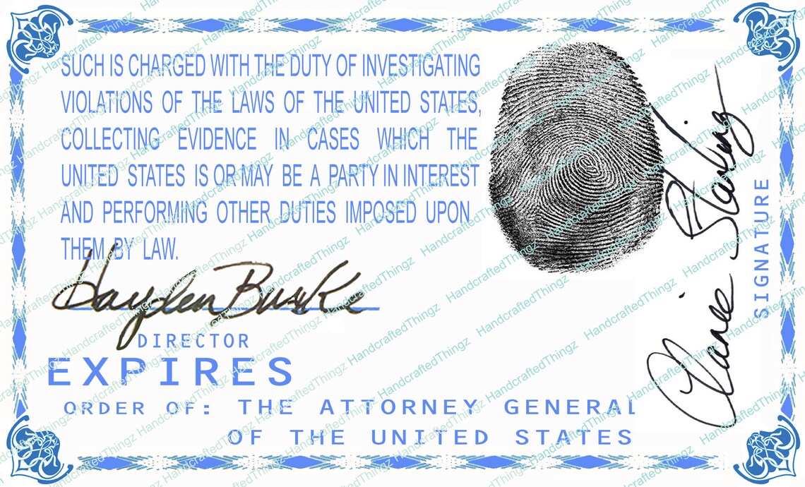 Movie Prop ID Card Clarice Starling - Etsy