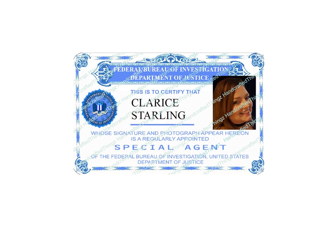 Movie Prop - ID Card - Clarice Starling - Etsy