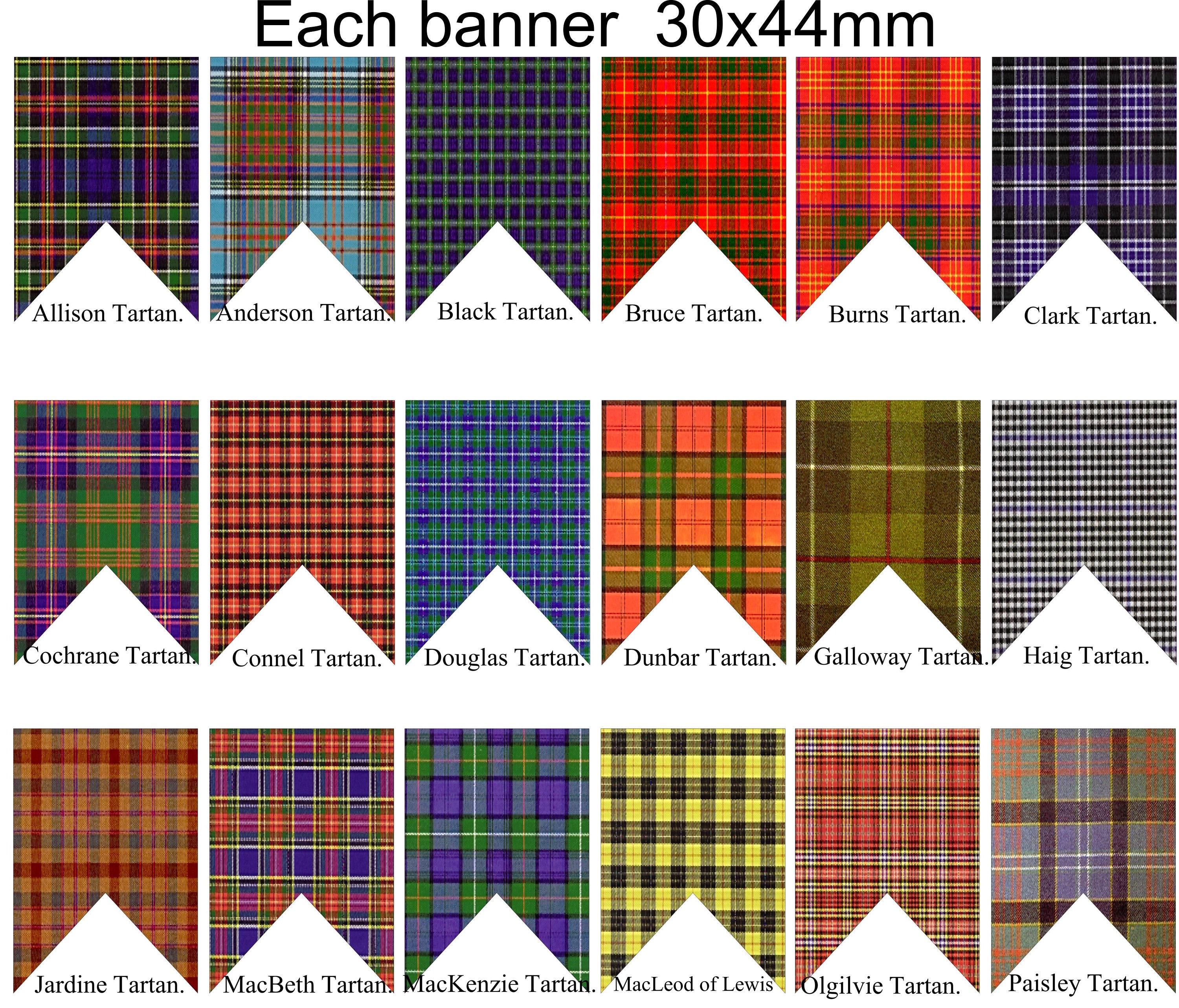 TARTAN BANNERS. Scotland forever 18 x Tartan wood cutouts - Etsy Polska
