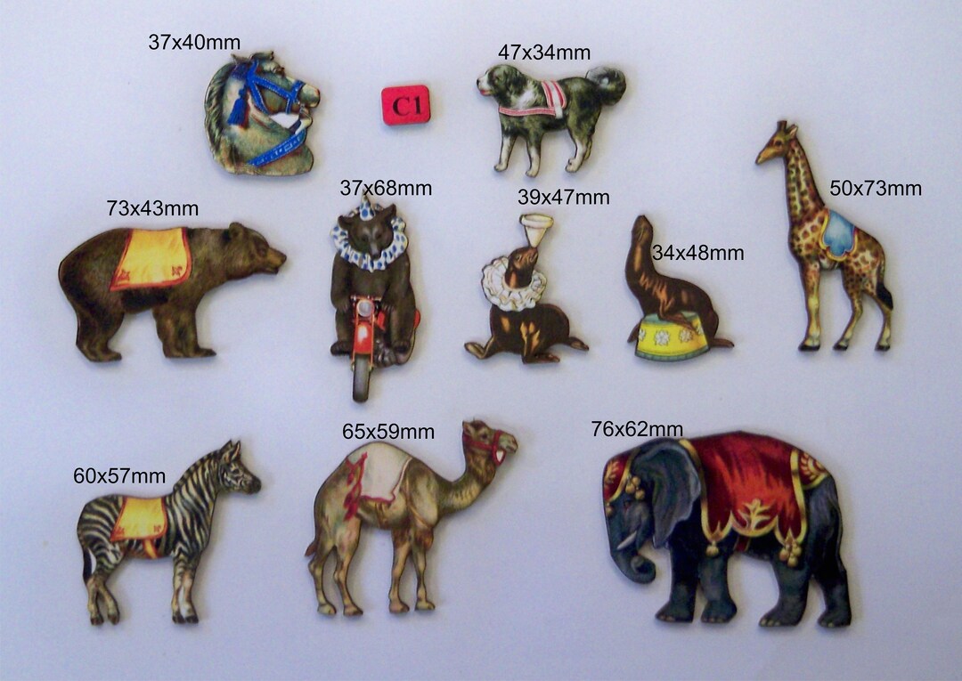 Circus Animals. C1 Yester Years Collection of 10 Laser Woodcuts in a ...