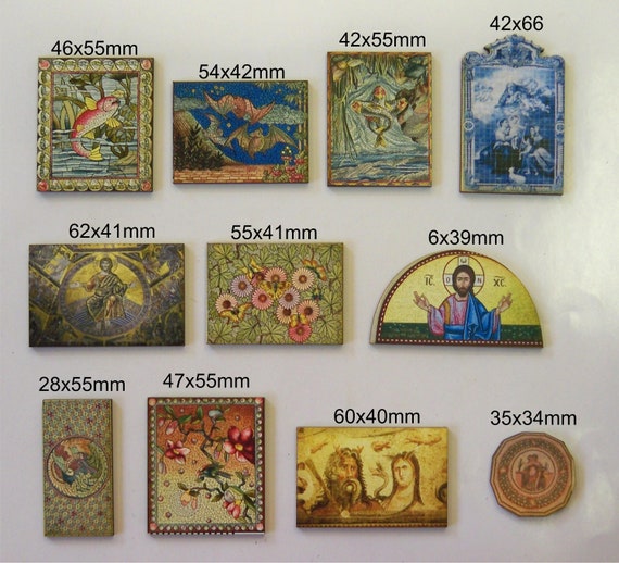 MOSAIC TILE PANELS. A packet of 11 x wood cutouts | Etsy