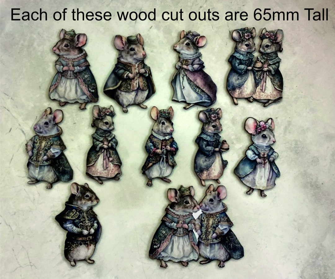 Handsome Mice. This is a Packet of 11 Laser Woodcuts. Make A Magnet ...