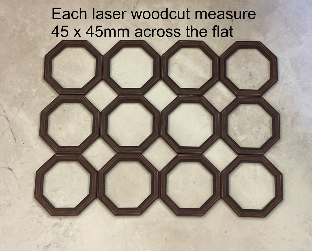 Picture Frame Octagon Shape. Photograph of Miniature Frame on Wood. 12 ...