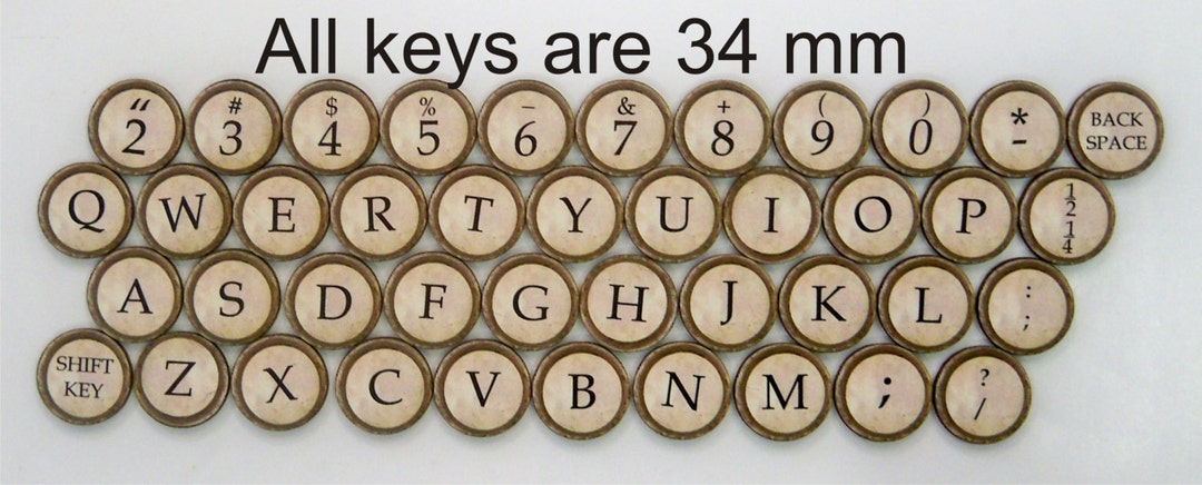 Vintage White Typewriter Keys in 4mm Wood - Etsy