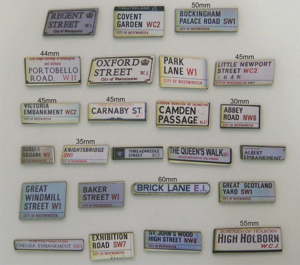LONDON STREET NAMES. A Packet of 20 Cutouts | Etsy UK