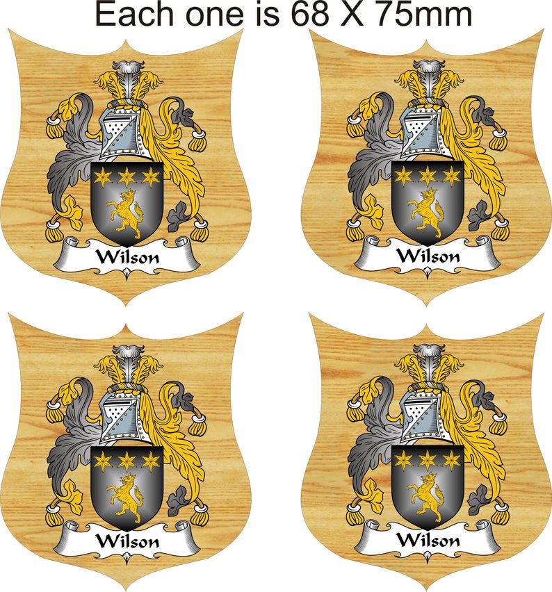 CREST. FAMILY NAME. Coat of Arms set of 4 - Etsy UK