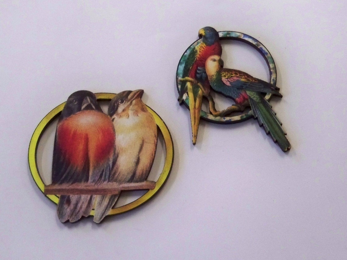 Bird in Rings. BIR 01 8 Hanging birds in a packet. | Etsy