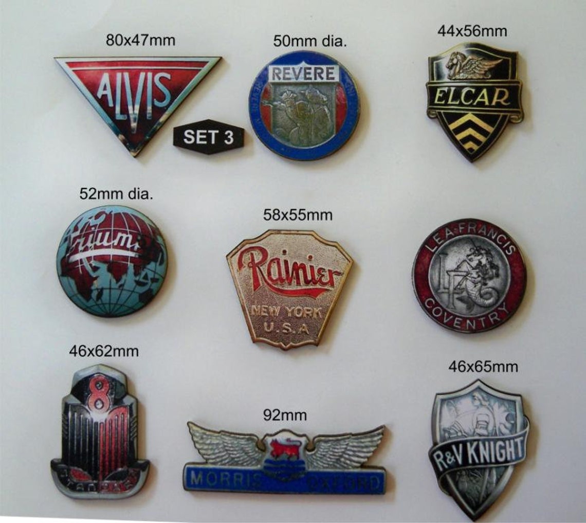 Voiture badges badge de voiture classique. 9 x gravures sur - Etsy France