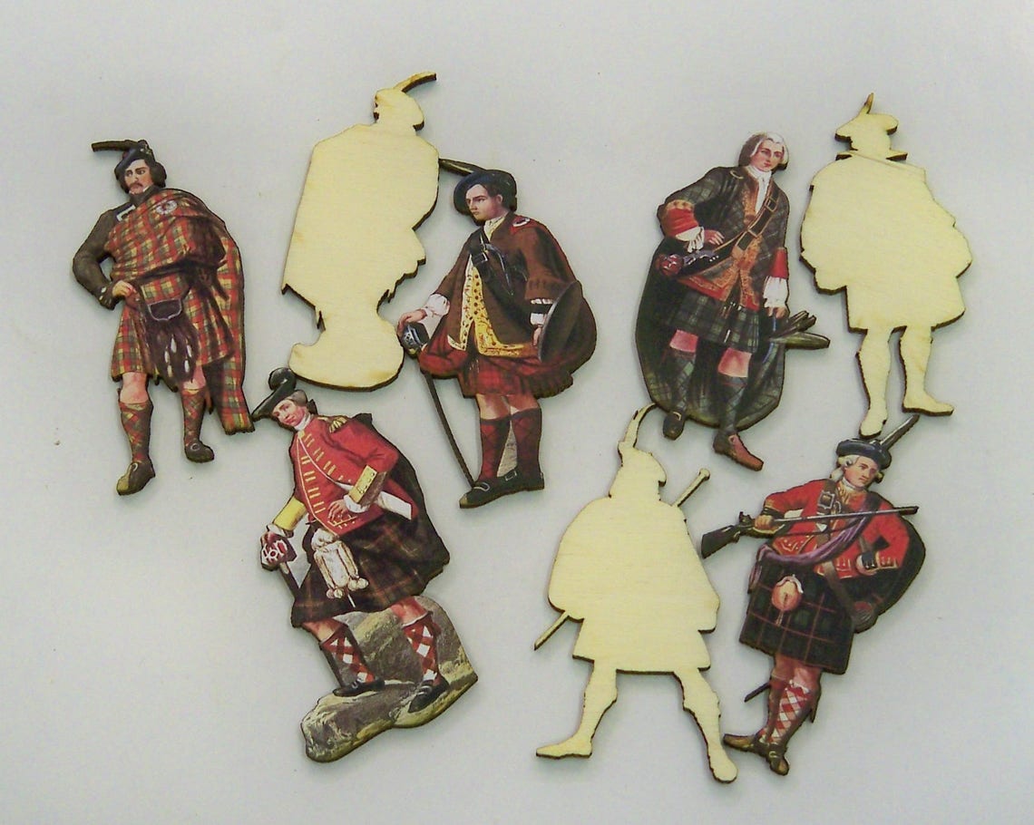 CLANSMEN from SCOTLAND in TARTAN. 8 x men in kilts | Etsy